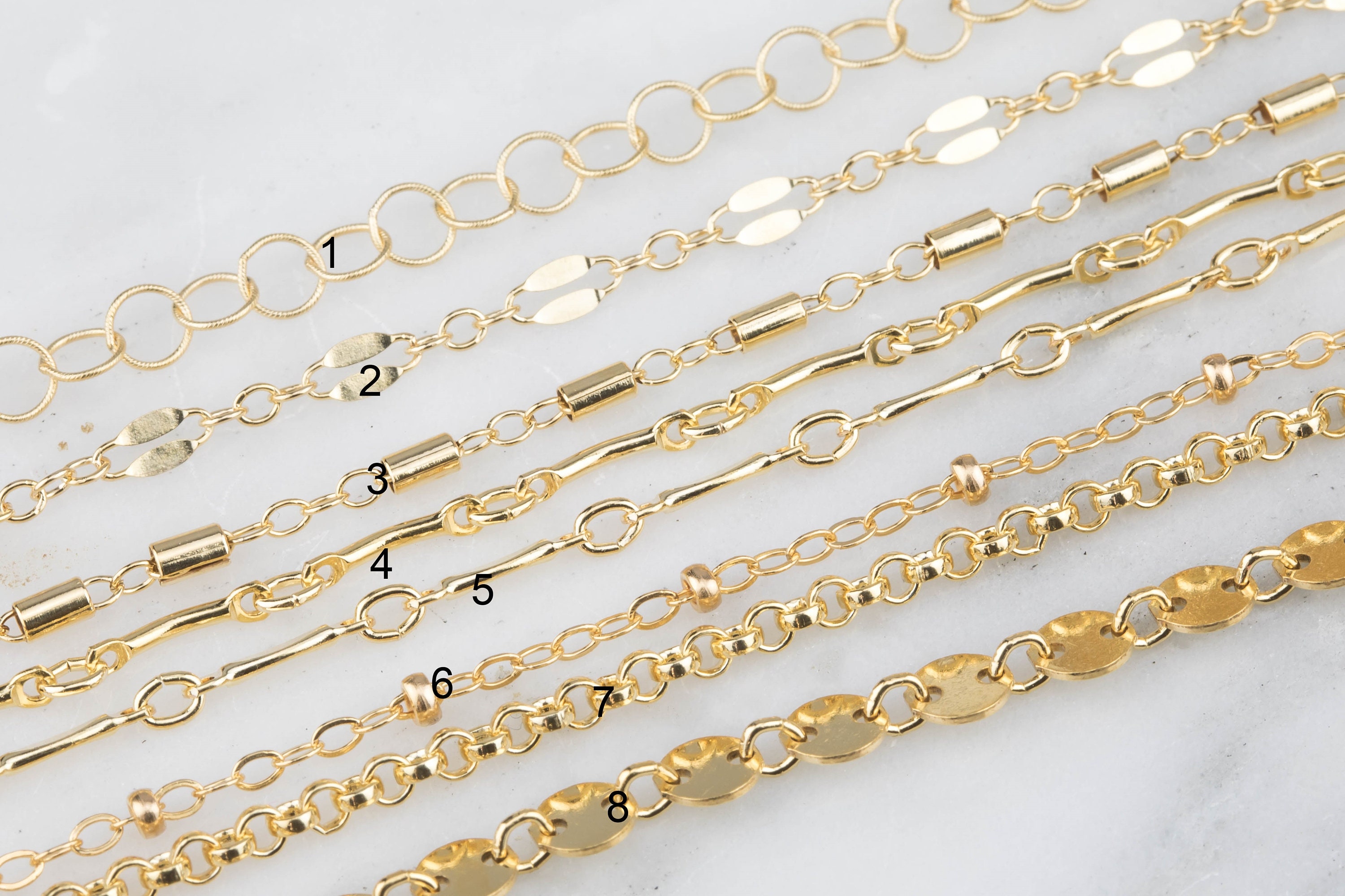 Gold Filled Chain by the Foot USA Made Choose Style: | Etsy Canada