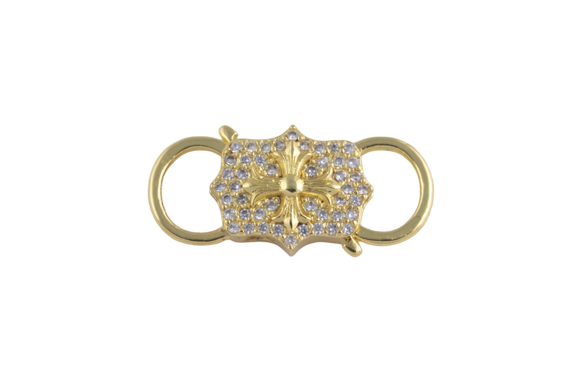 1 Pc 14k Gold Clasp Clicker Cross Clasp 10x25mm Double - Etsy