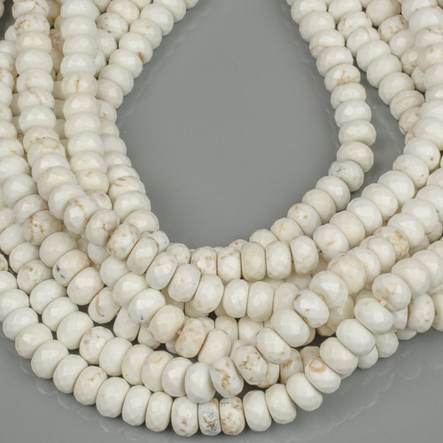 Natural WHITE Turquoise MATTE FINISHED Round All Sizes - Etsy