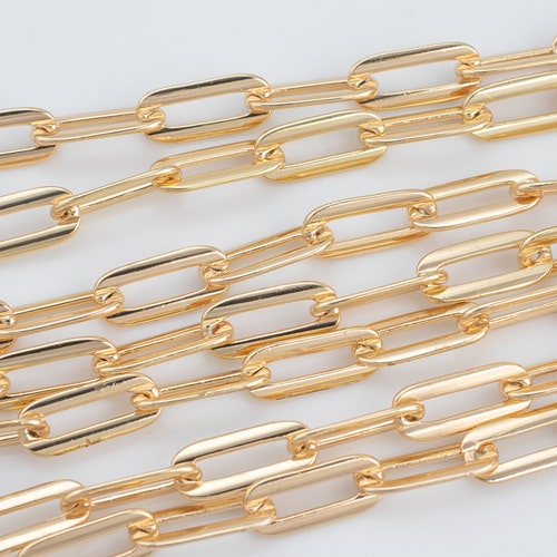 Paper Clip Chain BRASS Square Link Necklace - Etsy
