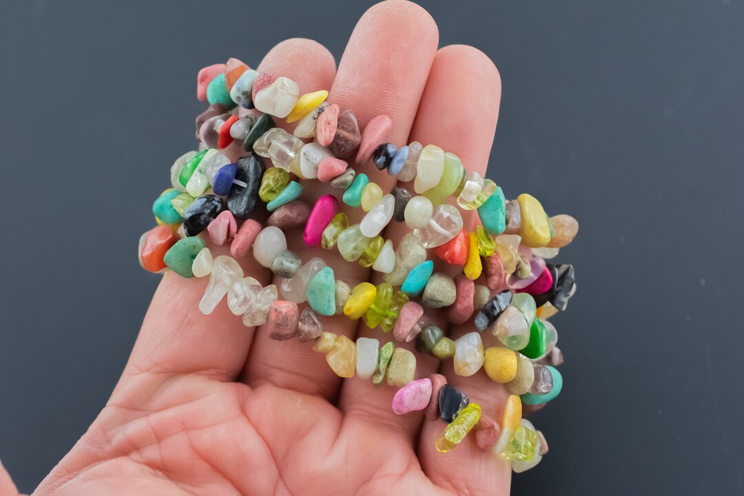 Natural Multi Gemstone Stretchy String Bracelet Natural Gemstone ...