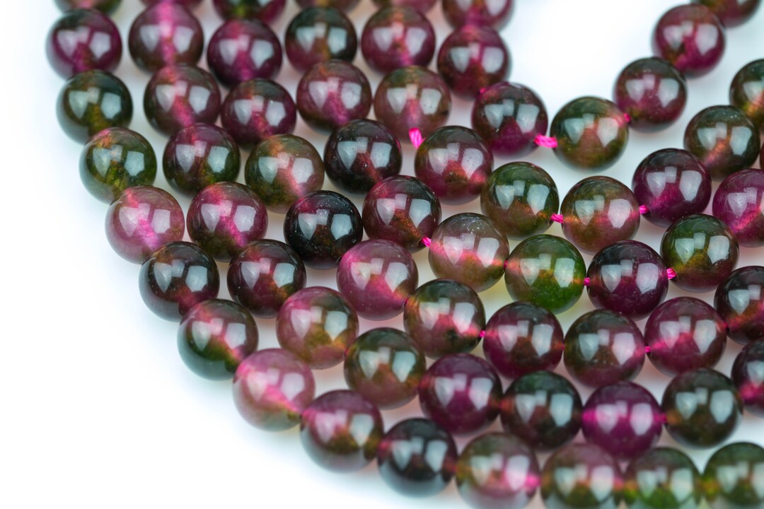 Watermelon-jade Smooth Round- 6mm 8mm 10mm 12mm-full Strand 15.5 Inch ...