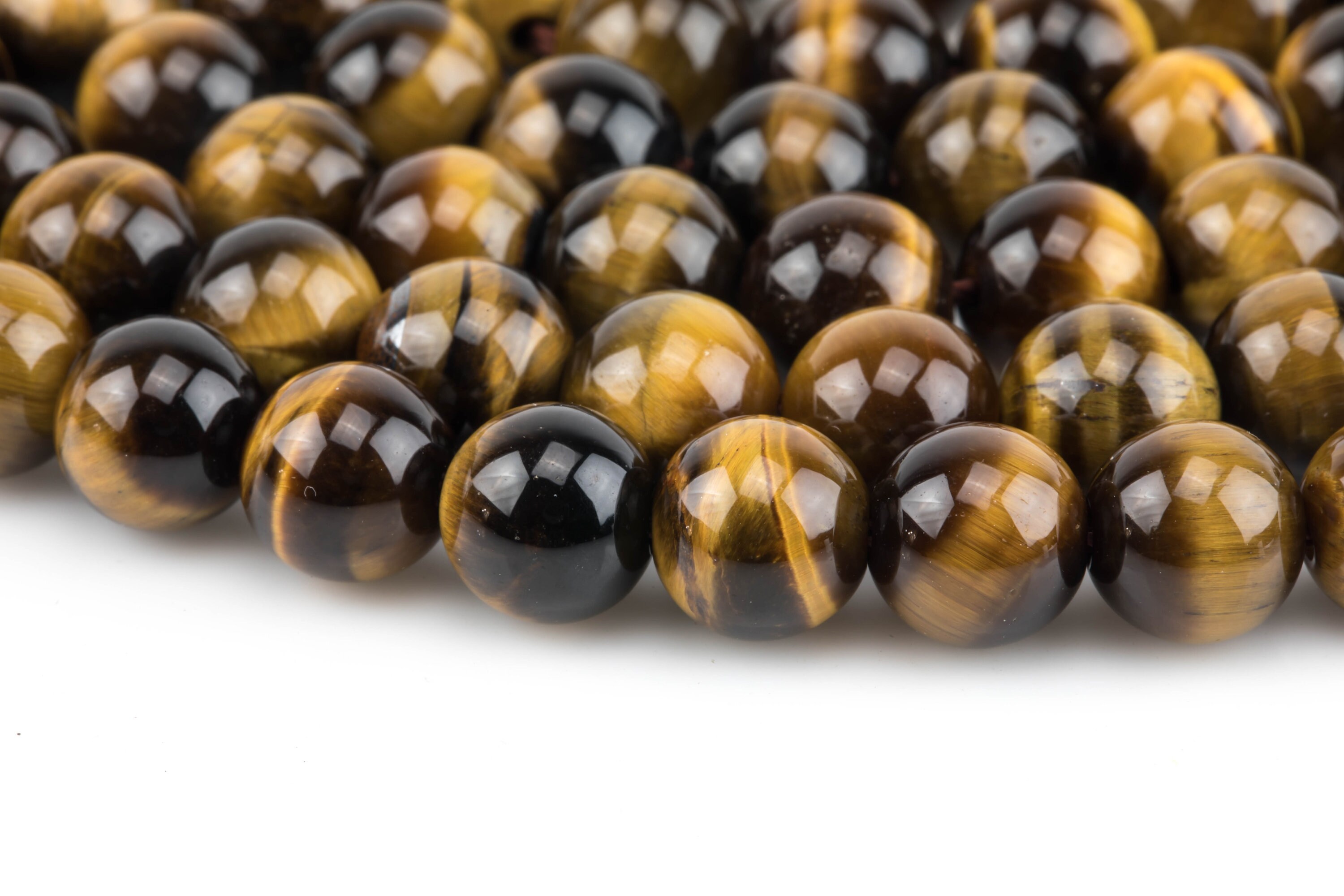 Natural A Quality Tiger's Eye Beads Smooth Round Sizes 6mm 8mm 10mm ...