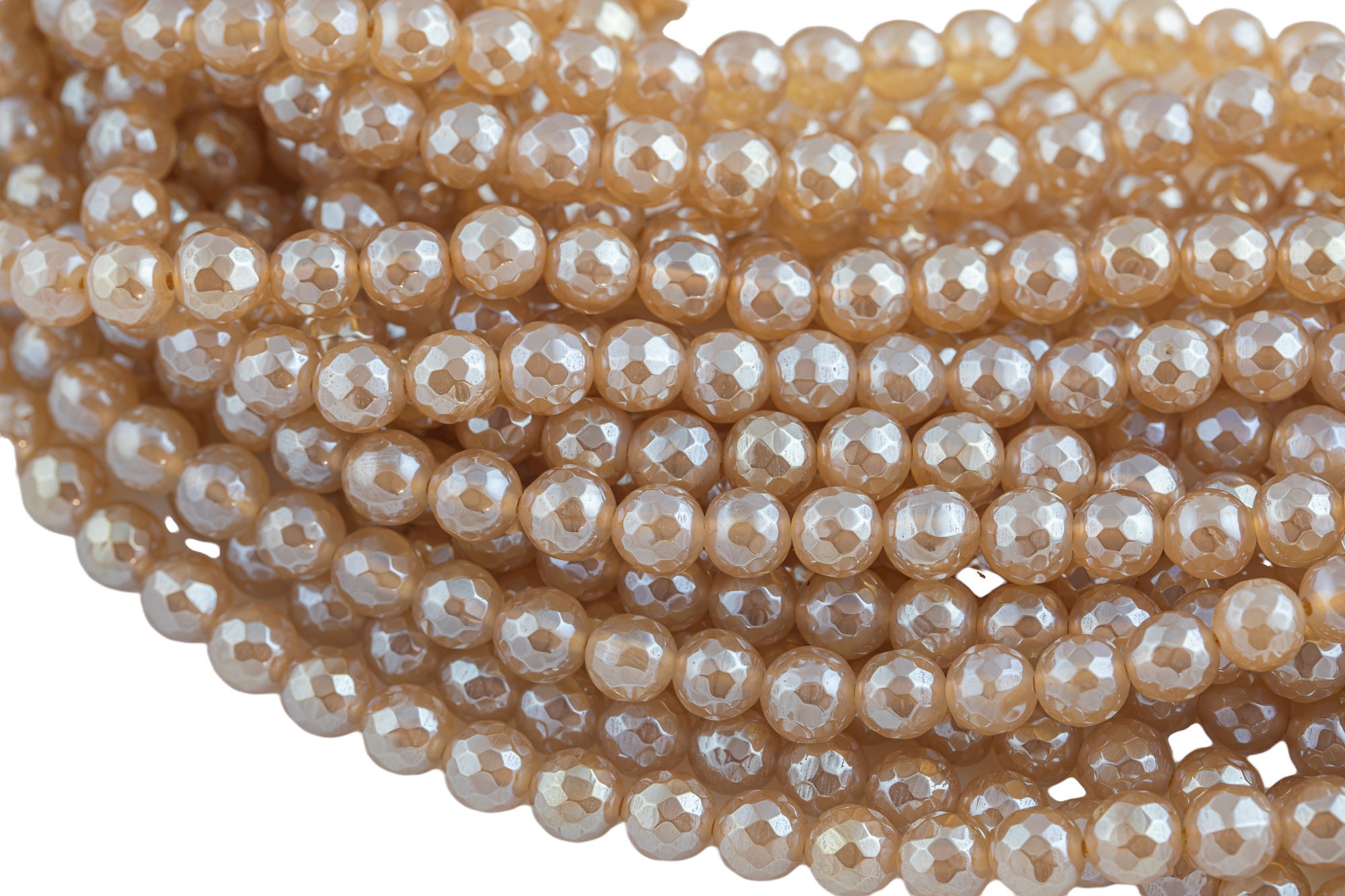 Natural Mystic Champagne Tan Agate Faceted Round Sizes 4mm - Etsy