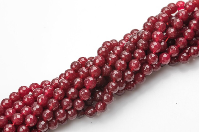 Maroon Jade Faceted Round Beads 4mm 6mm 8mm 10mm 12mm - Single or Bulk ...