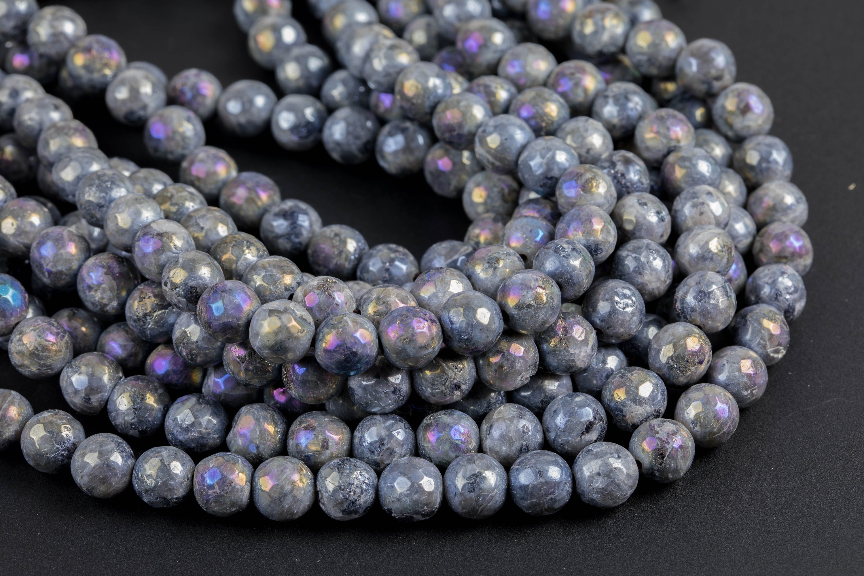 Natural Larvikite Marble Labradorite AB Facetted Round 4mm | Etsy