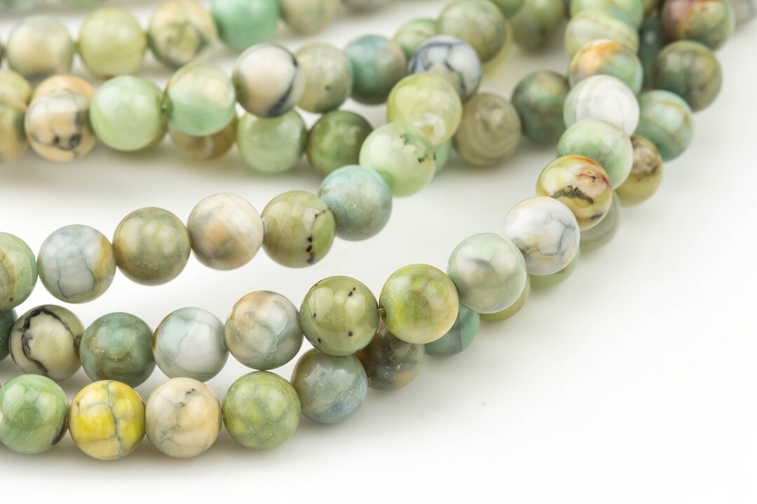 Natural Green Spring Fire Agate, High Quality in Round, 6mm, 8mm, 10mm ...