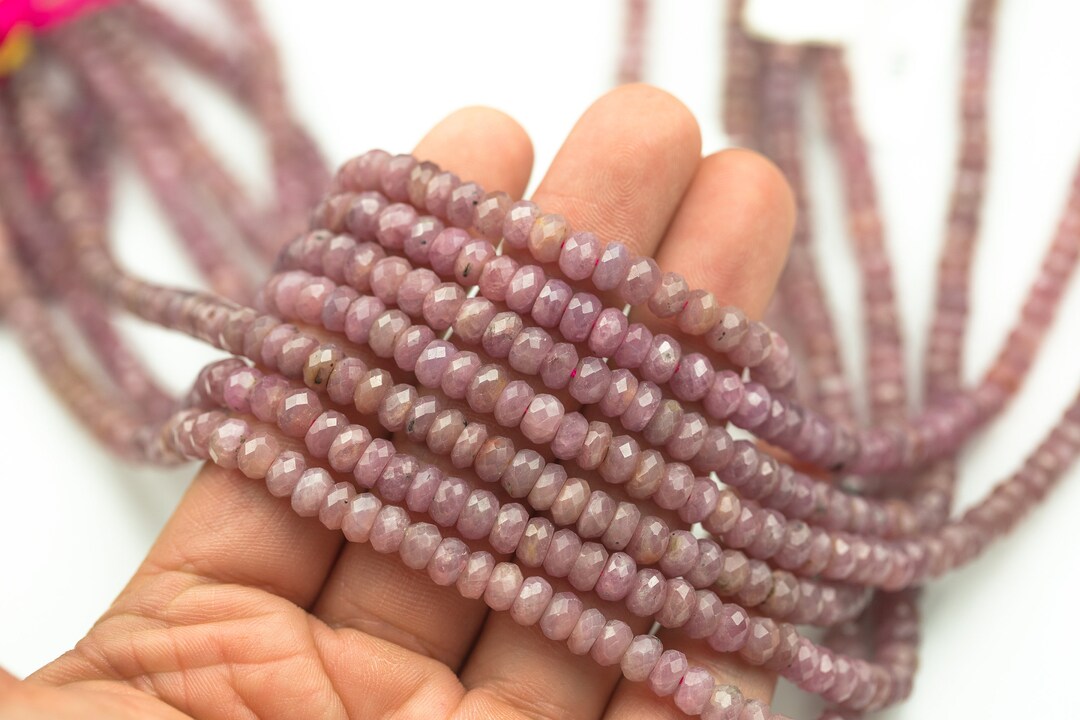 Natural Ruby, High Quality in 4-5mm, 6-7mm Faceted Roundel Gemstone ...