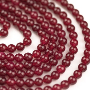 Maroon-jade Smooth Round- 6mm 8mm 10mm 12mm-full Strand 15.5 Inch ...