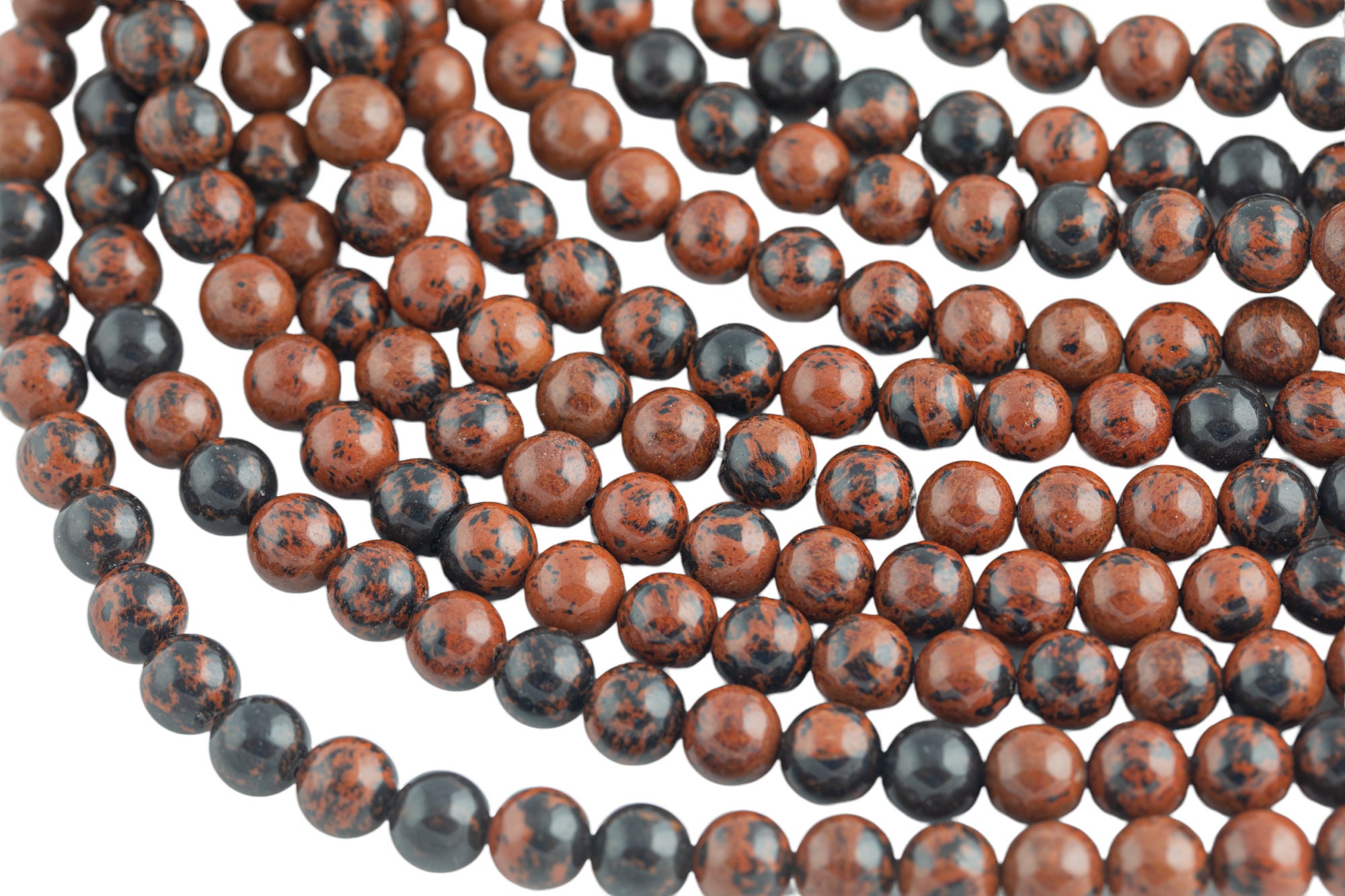 Natural Mahogany Jasper Mahogany Obsidian, High Quality in Round,4mm ...