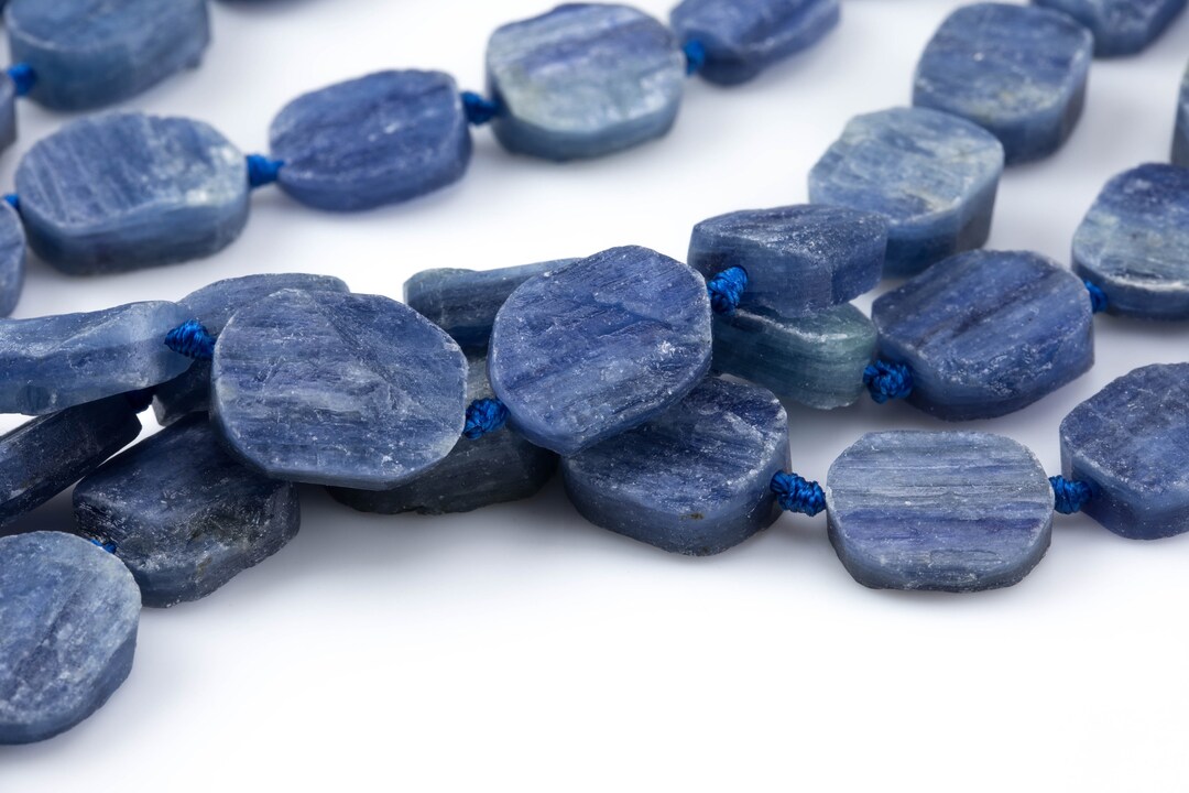 Natural Kyanite Free Form Oval Beads - 16 Inch Strand-size Around 8 ...