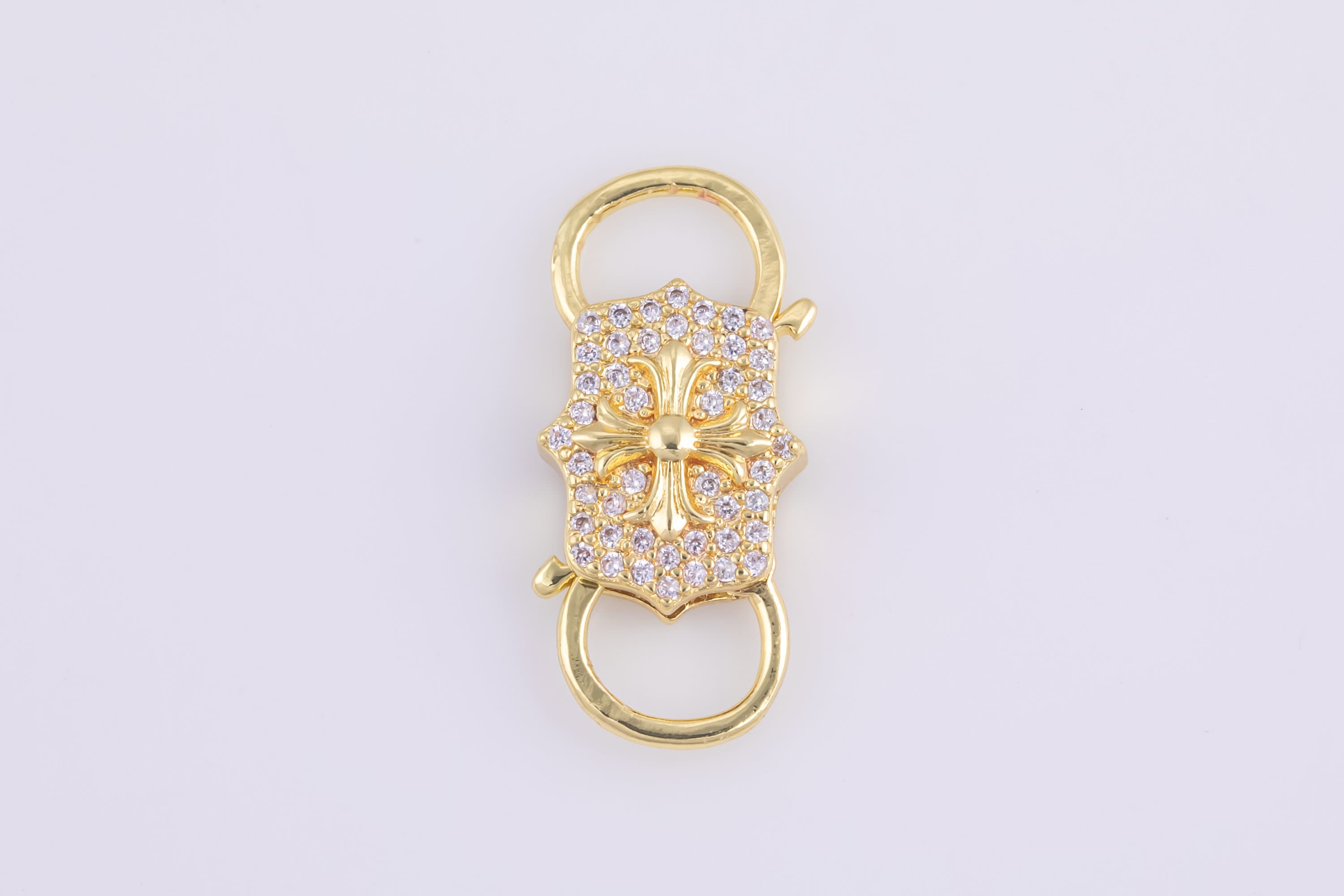 1 Pc 14k Gold Clasp Clicker Cross Clasp 10x25mm Double - Etsy