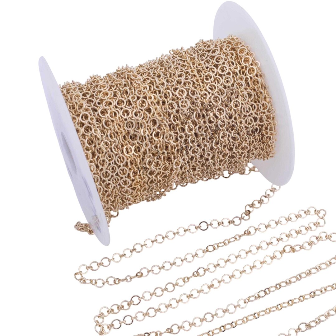 Rolo Chain Flat Big and Small 4mm Unfinished Chain by the Yard Ion ...