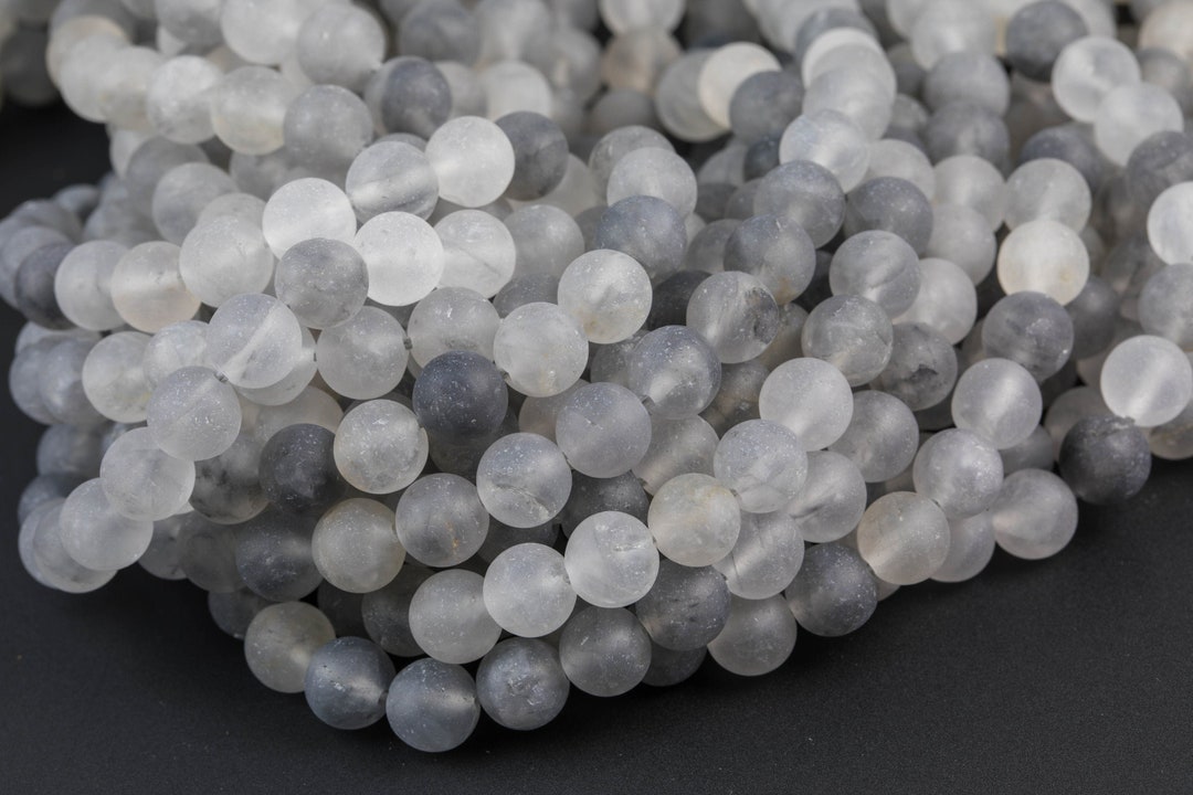 Natural Matte Cloudy Quartz Beads High Quality in Matte Round, 6mm, 8mm ...