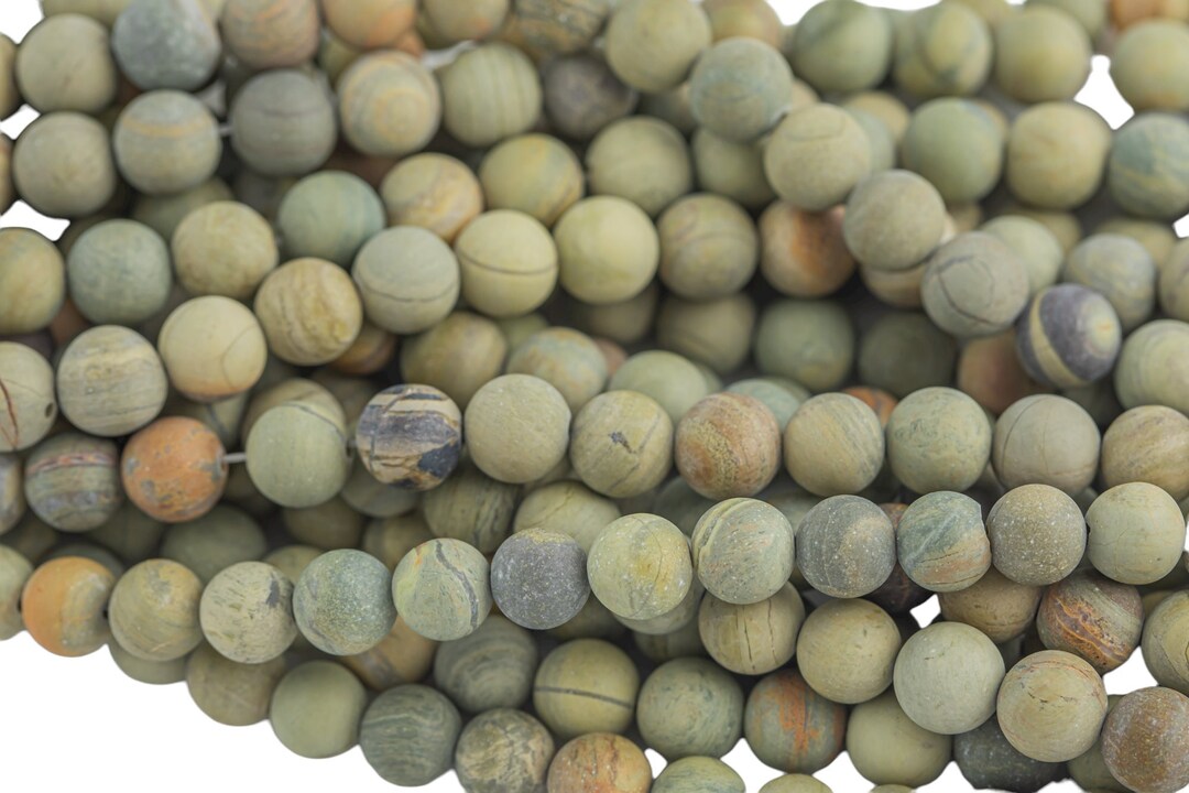 Natural Silver Leaf Jasper, High Quality in Matt Round- 6mm ,8mm, 10mm ...