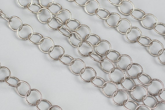 Textured Round Gun Metal Chain by the Yard | Etsy