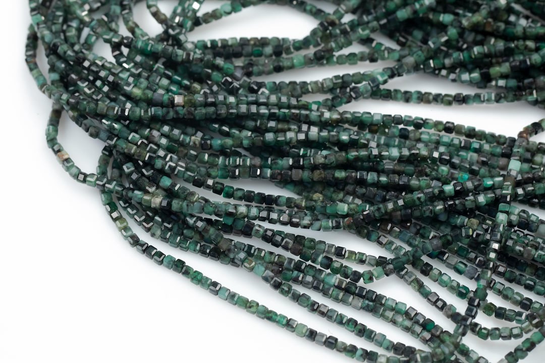 Natural Emerald- Beads Full Strands-15.5 Inches- 2mm- Nice Size Hole ...