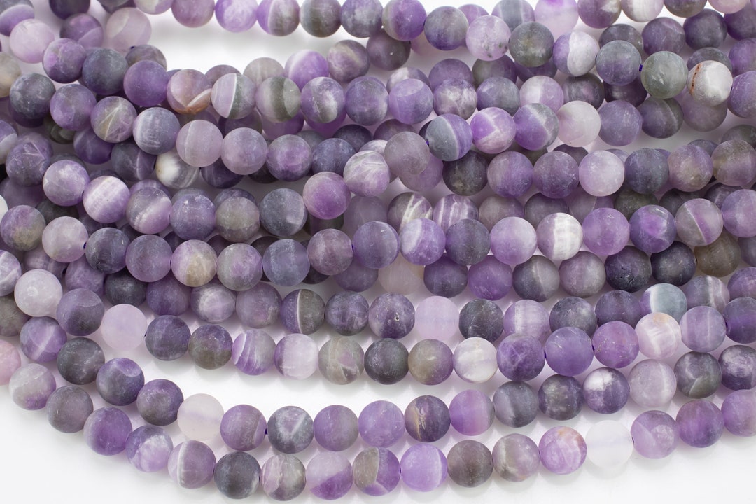 Natural Matte Amethyst Beads Grade AAA Round, 4mm, 6mm, 8mm, 10mm, 12mm ...