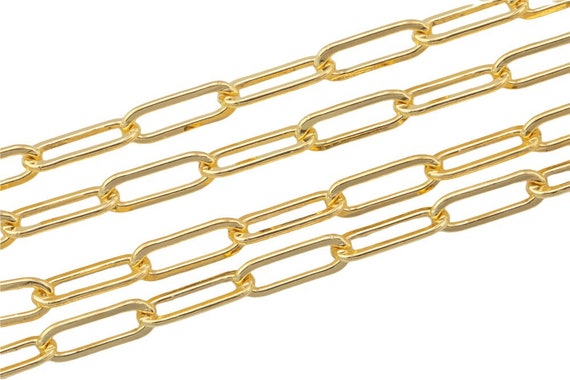 Gold Filled Flat Tubed Chain Elongated Heavy Oval Chain - Etsy