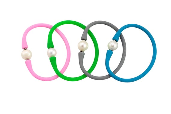 Pearl rubber bracelet store