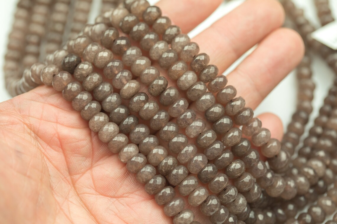 GORGEOUS Brown Jade High Quality in Faceted Rondelle 6mm and | Etsy