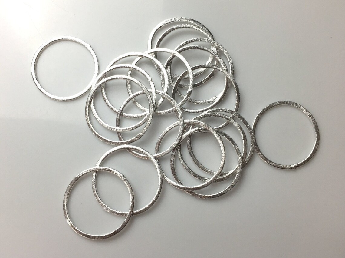 Brushed Silver Soldered Flat Rings--5 Sizes-- 15mm 20mm 25mm 30mm 35mm ...