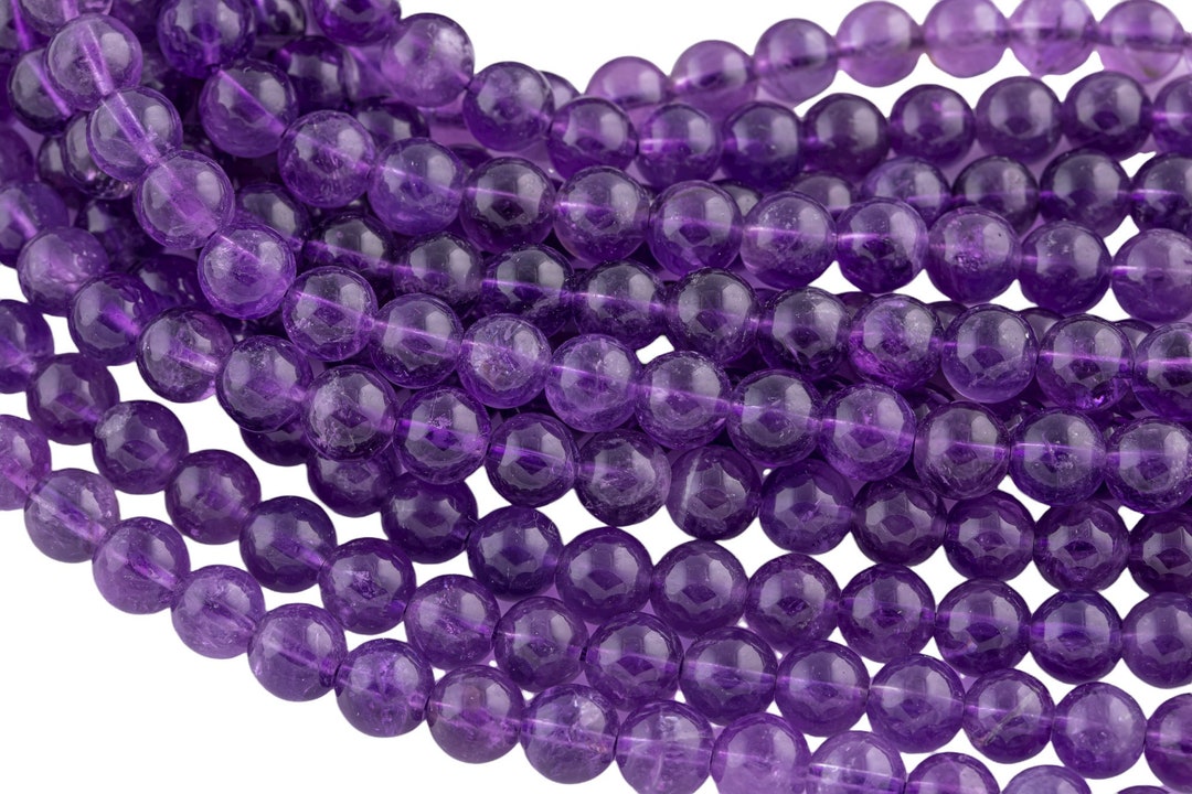 Natural AA AMETHYST Gemstone Beads Round Medium Dark Color AAA Quality ...