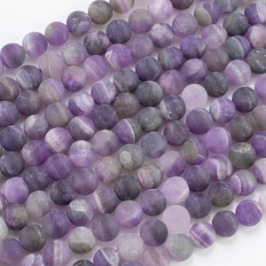 Natural Matte Amethyst Beads Grade AAA Round, 4mm, 6mm, 8mm, 10mm, 12mm ...