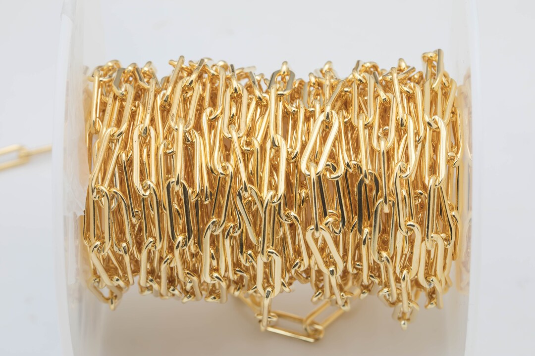 Gold Filled Flat Tubed Chain 5x15mm Links USA Made - Etsy