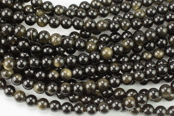 Natural Golden Obsidian Smooth Beads 4mm 6mm 8mm 10mm AAA High - Etsy