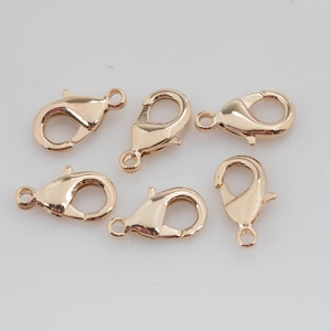6pc 18k GOLD PLATED LOBSTER Clasps 10mm 12mm 14mm 18K Gold Plated ...