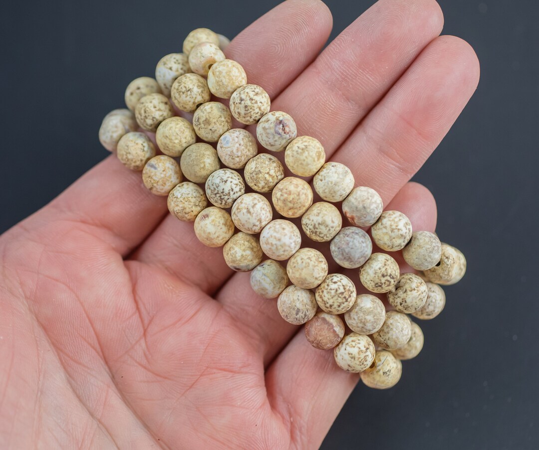 Natural Tan Agate Bracelet Matte Round Size 6mm and 8mm Handmade in USA ...