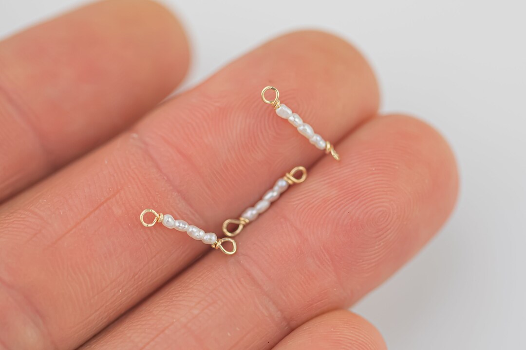 USA Gold Filled Permanent Jewelry Connectors Freshwater Pearl Connector ...