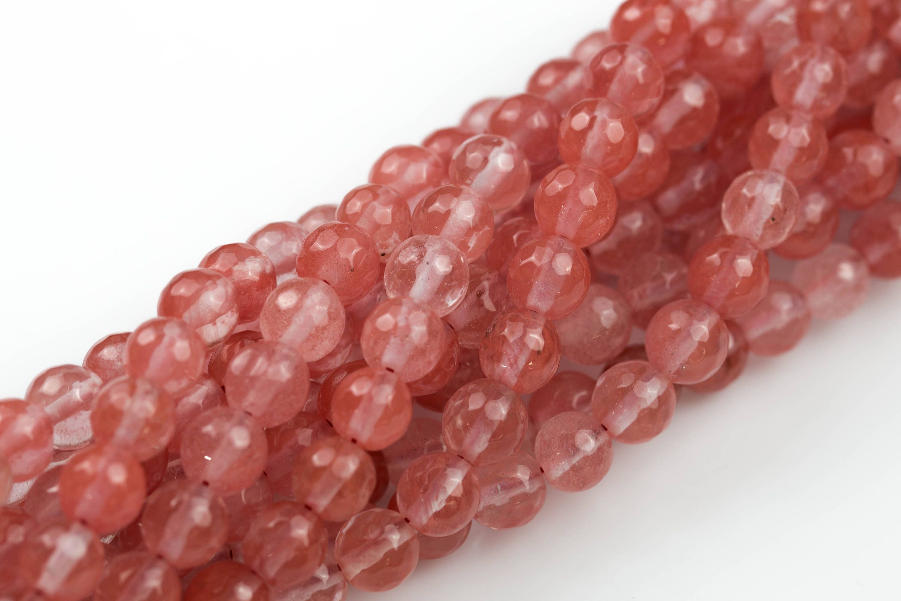 Natural Cherry Quartz High Quality in Faceted Round-6mm 8mm - Etsy