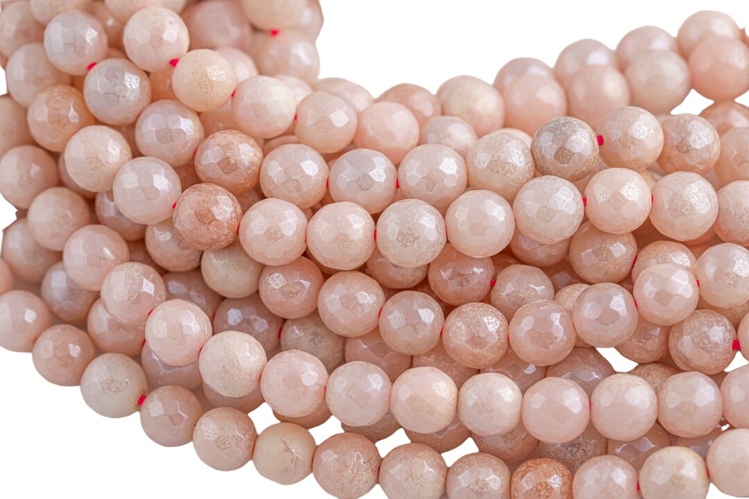 Natural MYSTIC PINK SILVERITE Faceted Round- Full Strand 15.5 Inch ...