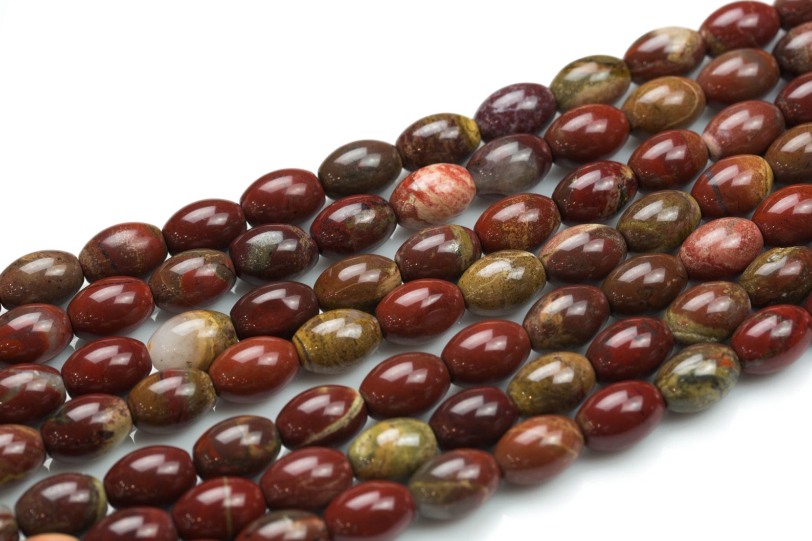 Natural Red Jasper- Barrel Shape-3 Sizes- Special Shape- Full Strand ...