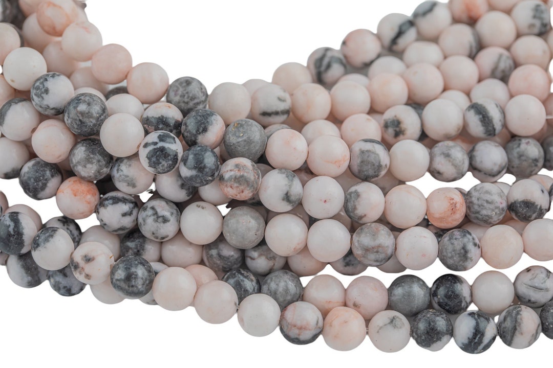 Natural Light Pink Zebra Jasper Beads Grade AAA in Round-full Strand 15 ...