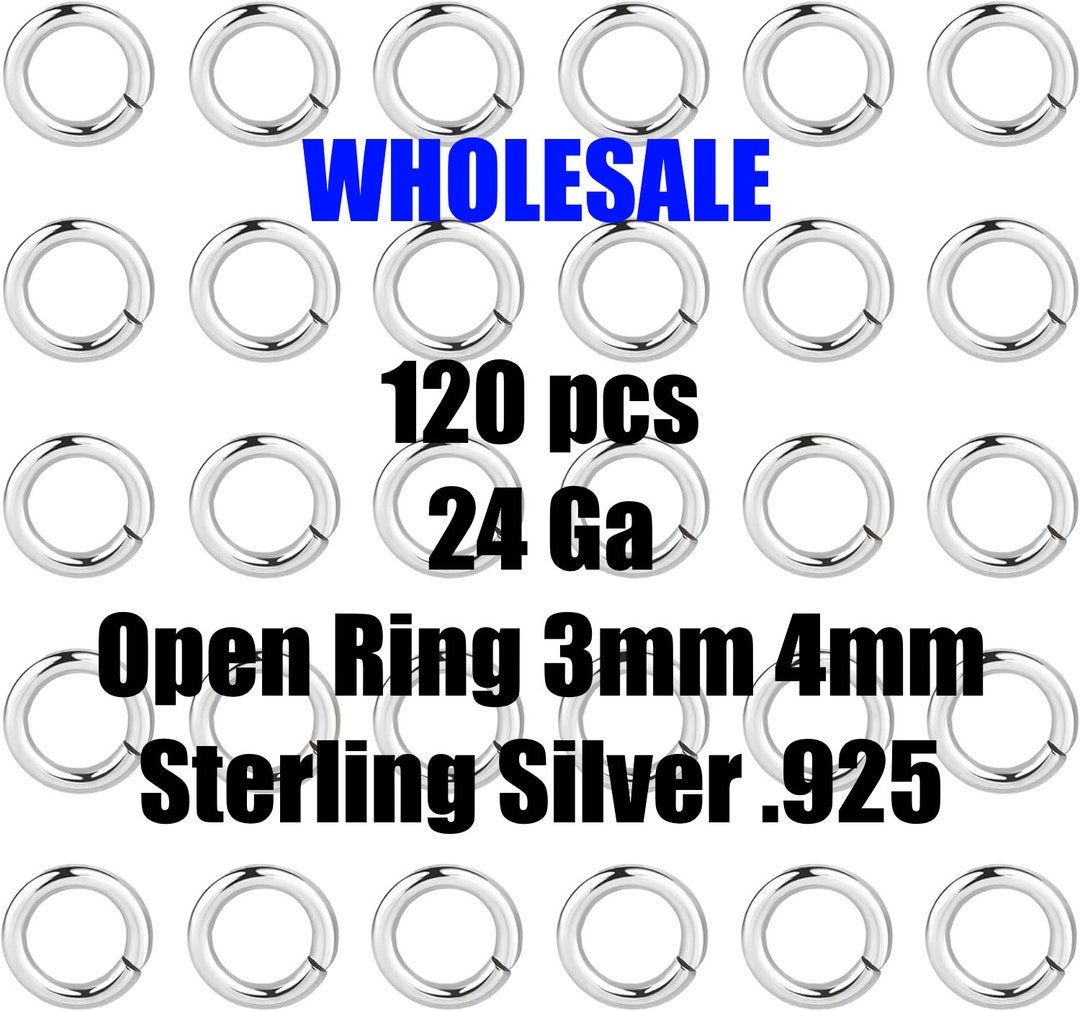Sterling Silver Open Jump Rings 24 Gauge 3mm 4mm 24ga Open Jump Rings ...