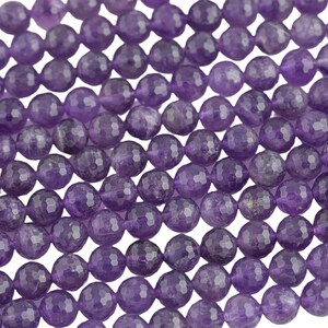 Natural AA Quality Amethyst Beads, High Quality Faceted Cut Round- 4mm ...