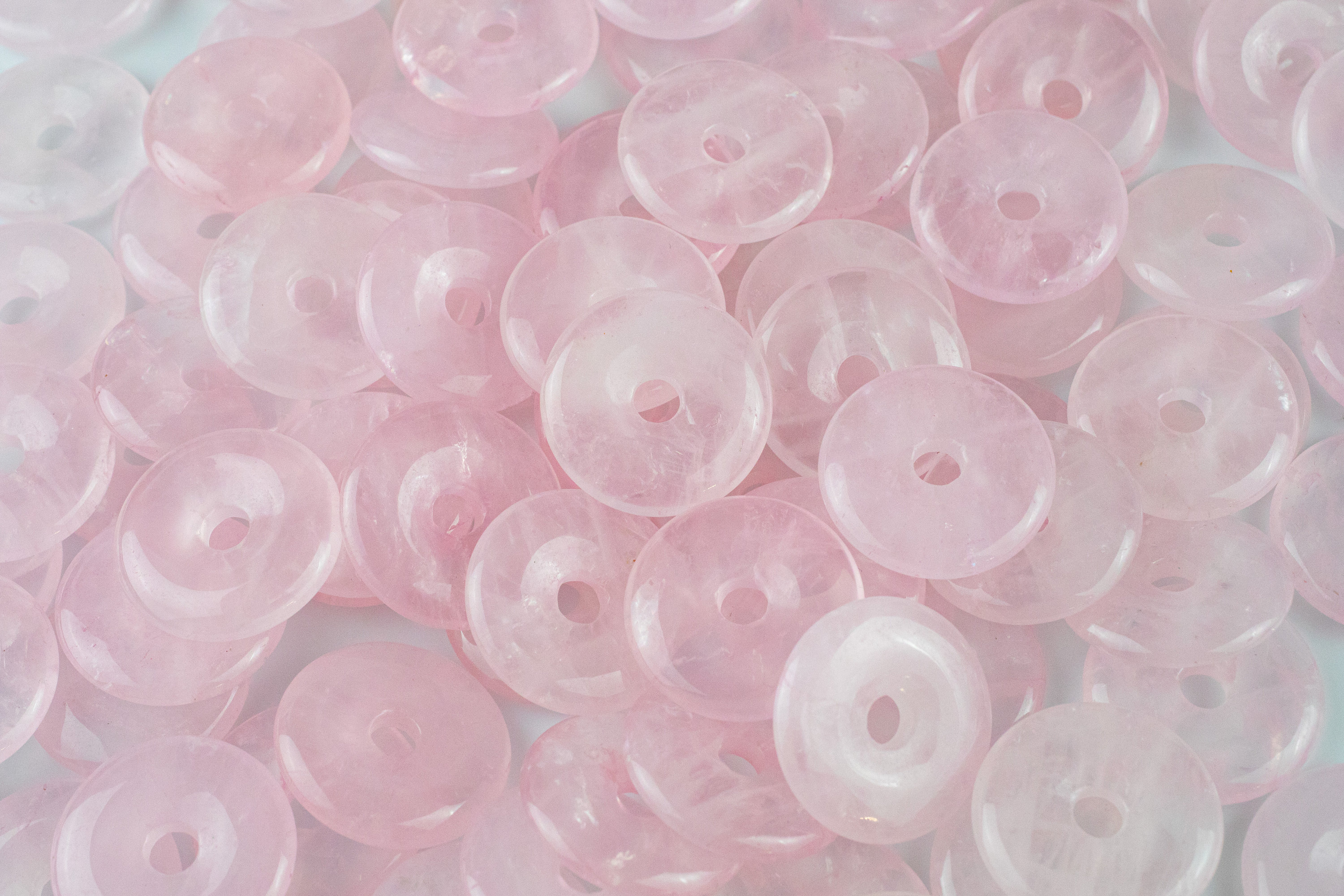 Made in USA Natural Rose Quartz Donut Pendant Circle Pi Stone - Etsy