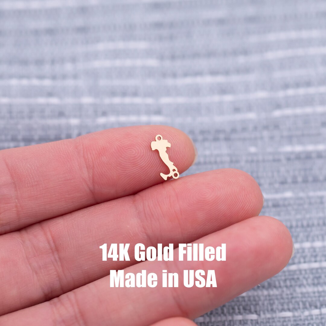 Italy Italia Connector Permanent Jewelry - Italian Peninsula 14kt Gold ...