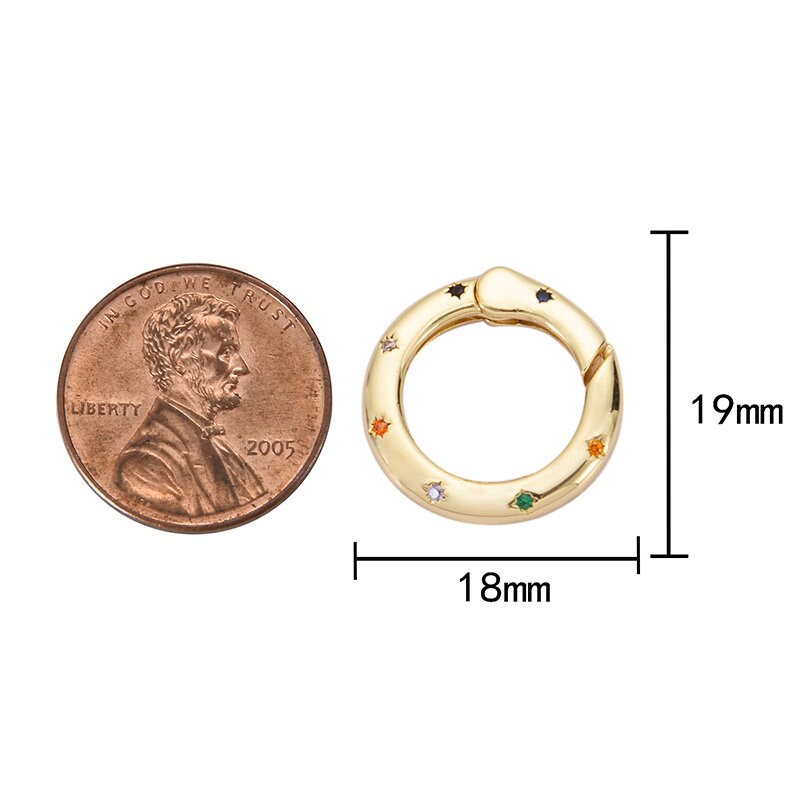 1 Pc Dainty Gold Spring Gate Ring Push Gate Rainbow CZ Ring - Etsy