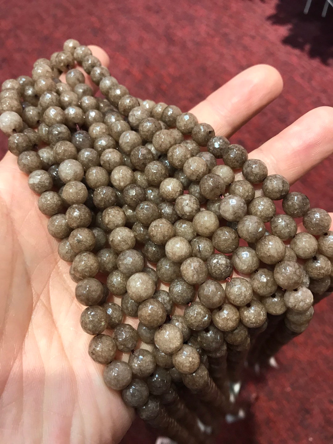 Medium Chocolate Jade- Faceted Round 4mm 6mm 8mm 10mm 12mm - Single or ...