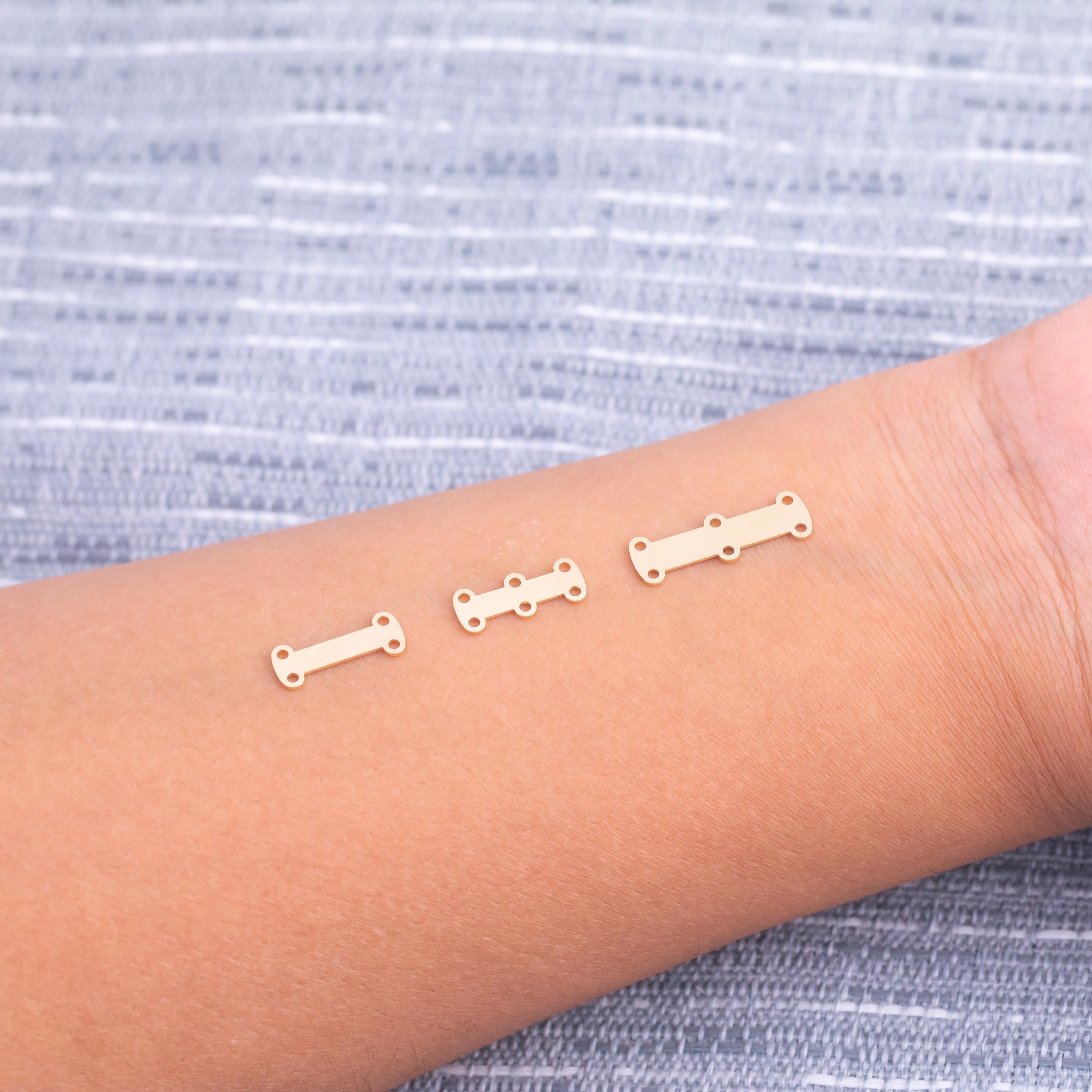Gold Filled Spacer Bar Detangler Band Three Hole Spacer Permanent ...