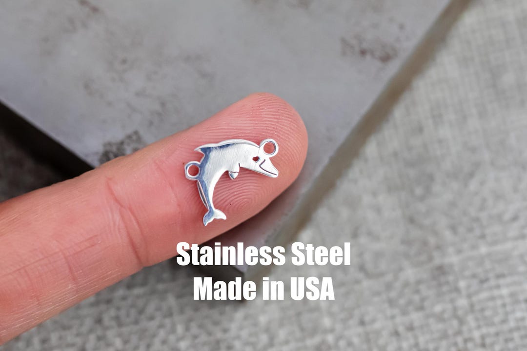 Dolphin Connector Permanent Jewelry Connectors Hand Polished Stainless ...