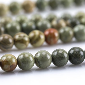 Natural Silver Leaf Jasper, High Quality in Round- 6mm, 8mm, 10mm, 12mm ...