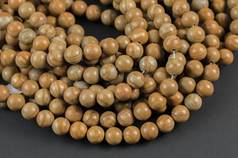 Natural Tiger Skin, Wood Jasper Round- 4mm, 6mm, 8mm, 10mm, 12mm- Full ...
