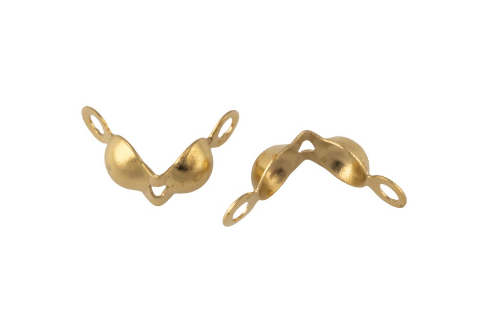 Clam Shell Crimp Tips - 4mm Wide - High Quality Gold, Silver, or ...