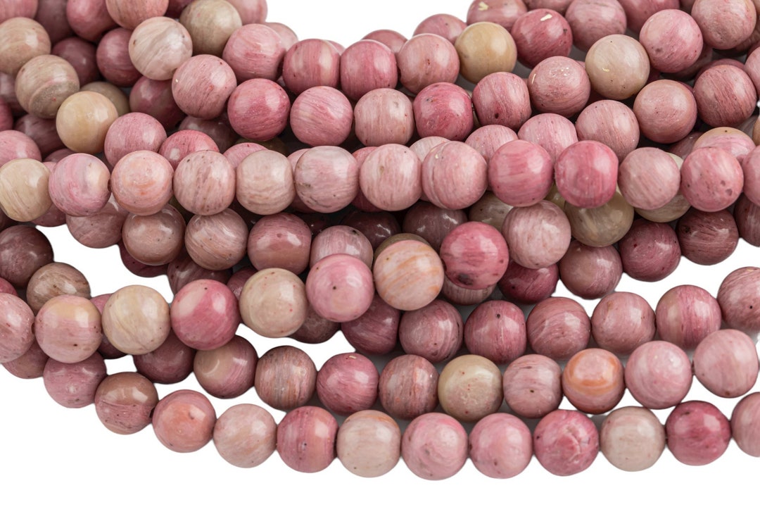 Natural Rhodonite High Quality in Round -full Strand 15.5 Inch Strand ...