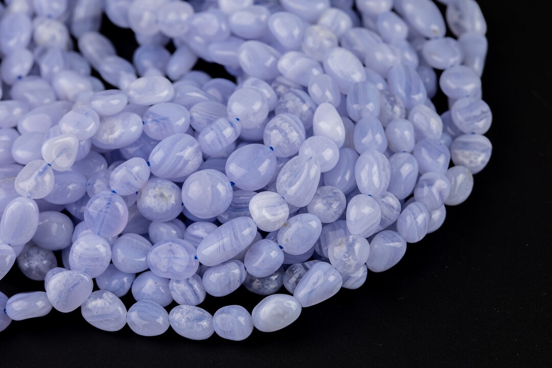 Natural Blue Laced Agate Nuggets Beads -16 Inch Strand - Wholesale ...